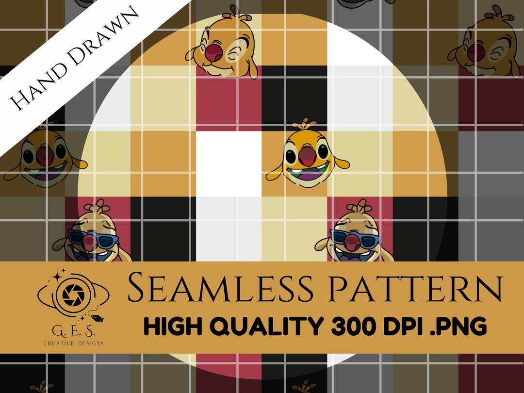 Reuben 625 Plaid Seamless Pattern: Lilo & Stitch Inspired Digital Paper ...