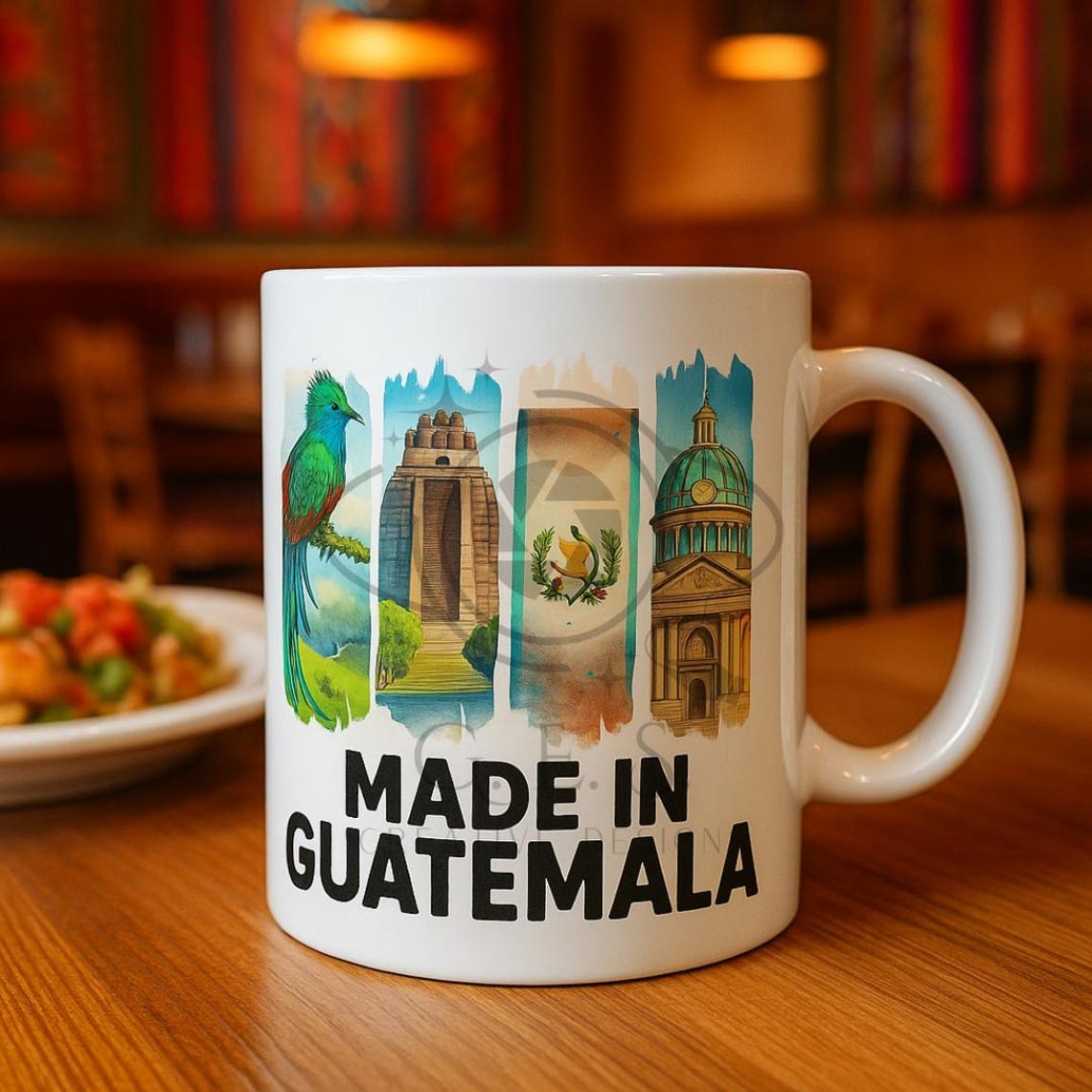 Guatemala Clipart: Quetzal Bird & Flag Illustration (PNG Digital ...