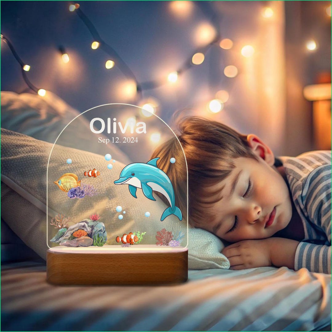 Dolphin Night Light for Kids, Birthday Gifts for Kids, Baptism Gifts ...