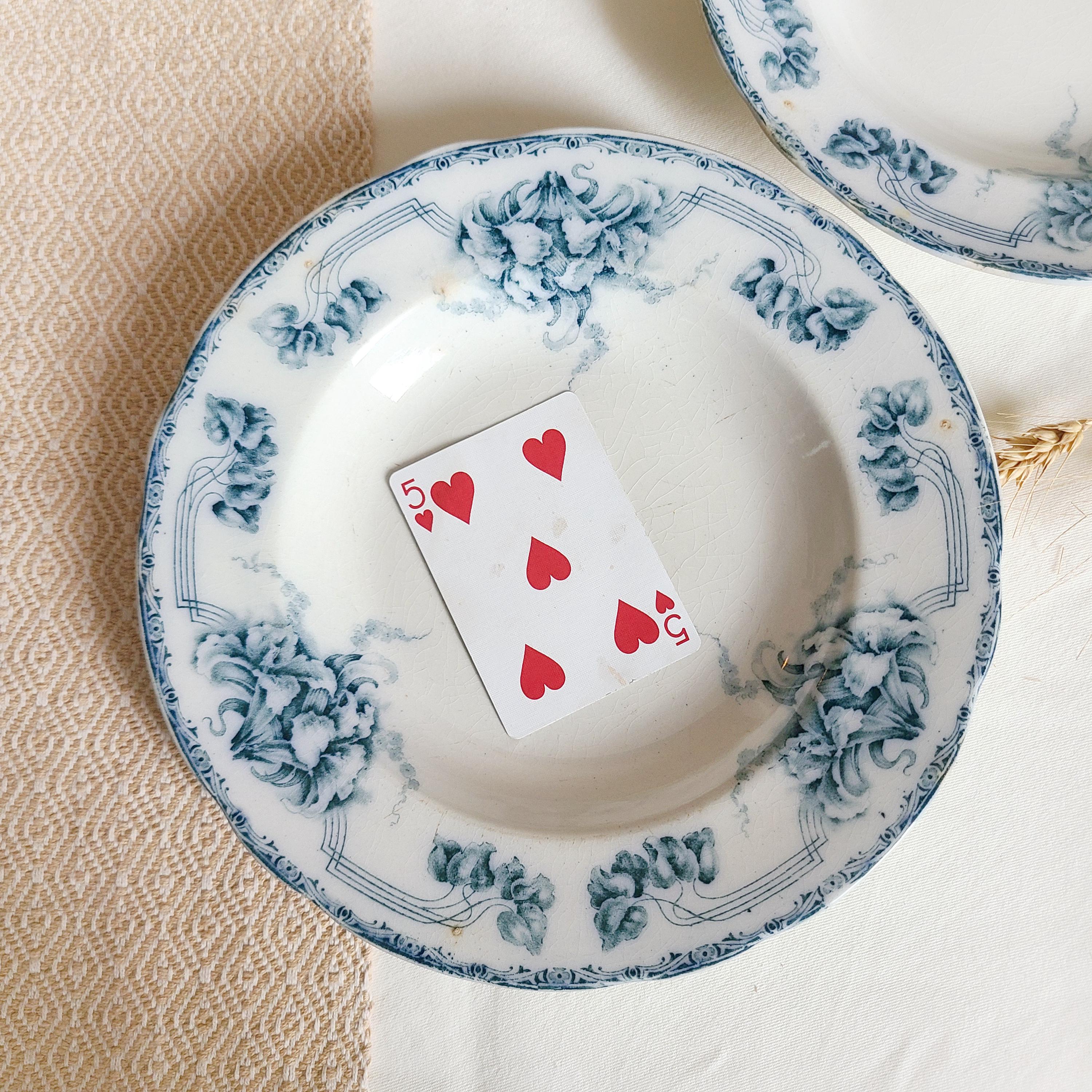 Antique Swedish Soup Plates: Göteborgs Porslinsfabrik, Blue Floral (set ...