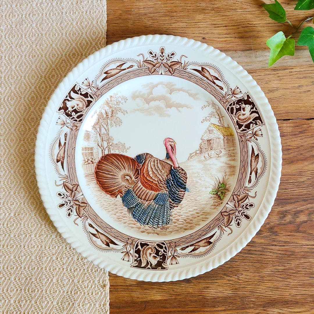 Johnson Brothers Barnyard King Turkey Dinner Plate: Thanksgiving ...