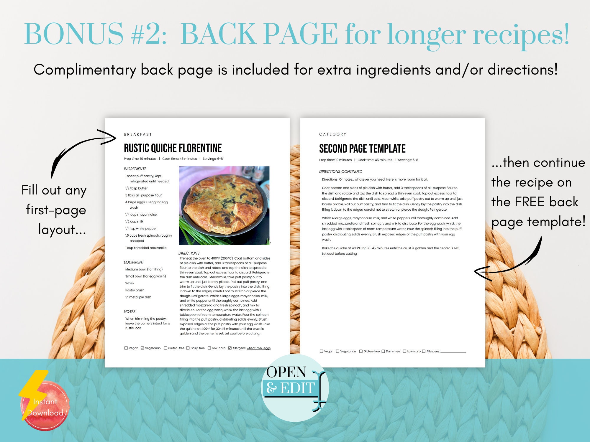 Editable Recipe Template, Printable Recipe Book, Recipe Mini Album ...