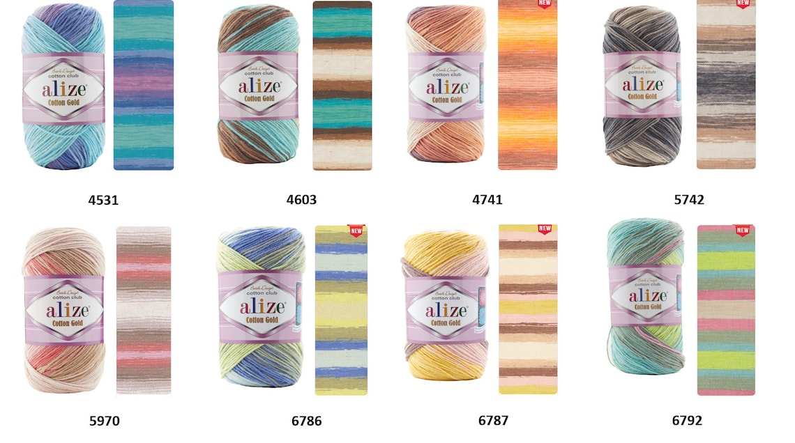 Alize Cotton Gold Batik Yarn, 100 Gr, 330 M, Multicolor Yarn, Yarn ...