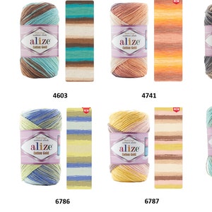 Alize Cotton Gold Batik Yarn, 100 Gr, 330 M, Multicolor Yarn, Yarn ...