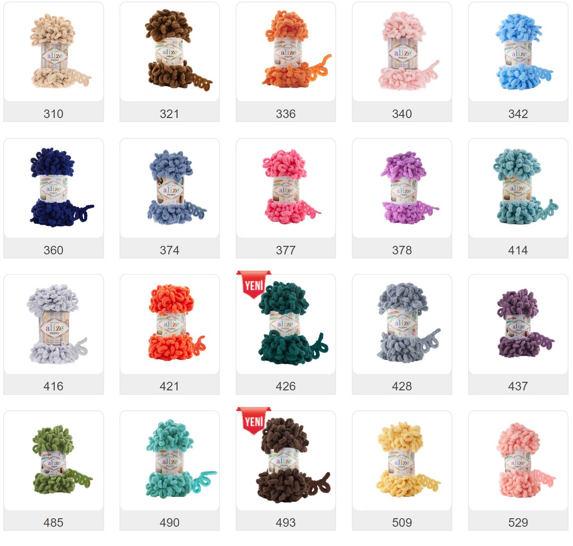 Alize Puffy, Polyester Yarn, Knitting Yarn,baby Yarn, Stretch Yarn ...