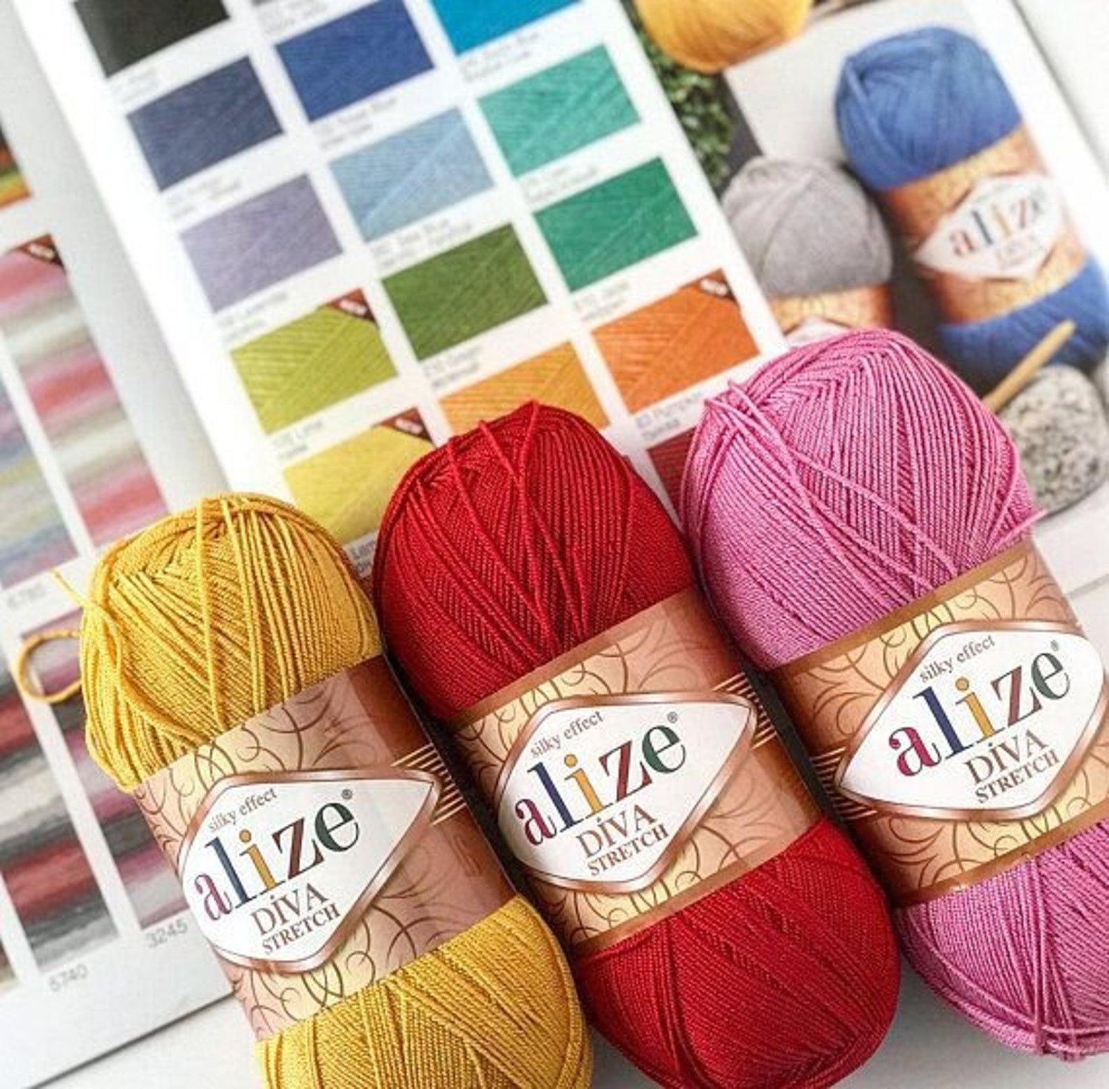 Alize Diva Stretch, Bikini Yarn, Elastic Yarn,elastic Swimsuit Yarn ...