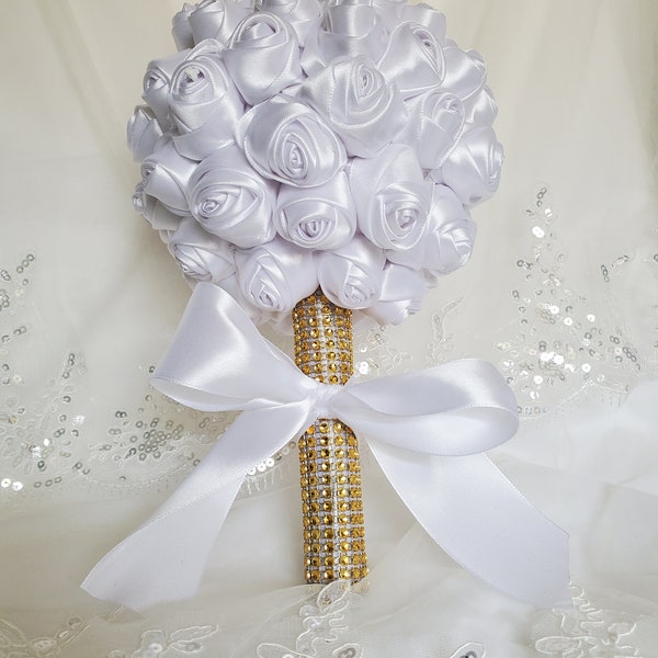 White Satin Rose - Etsy