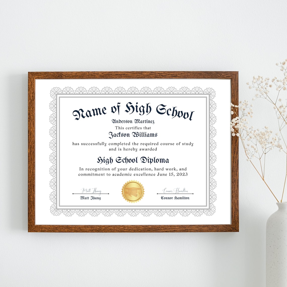 General Education Diploma, Customizable & Printable Canva Editable ...
