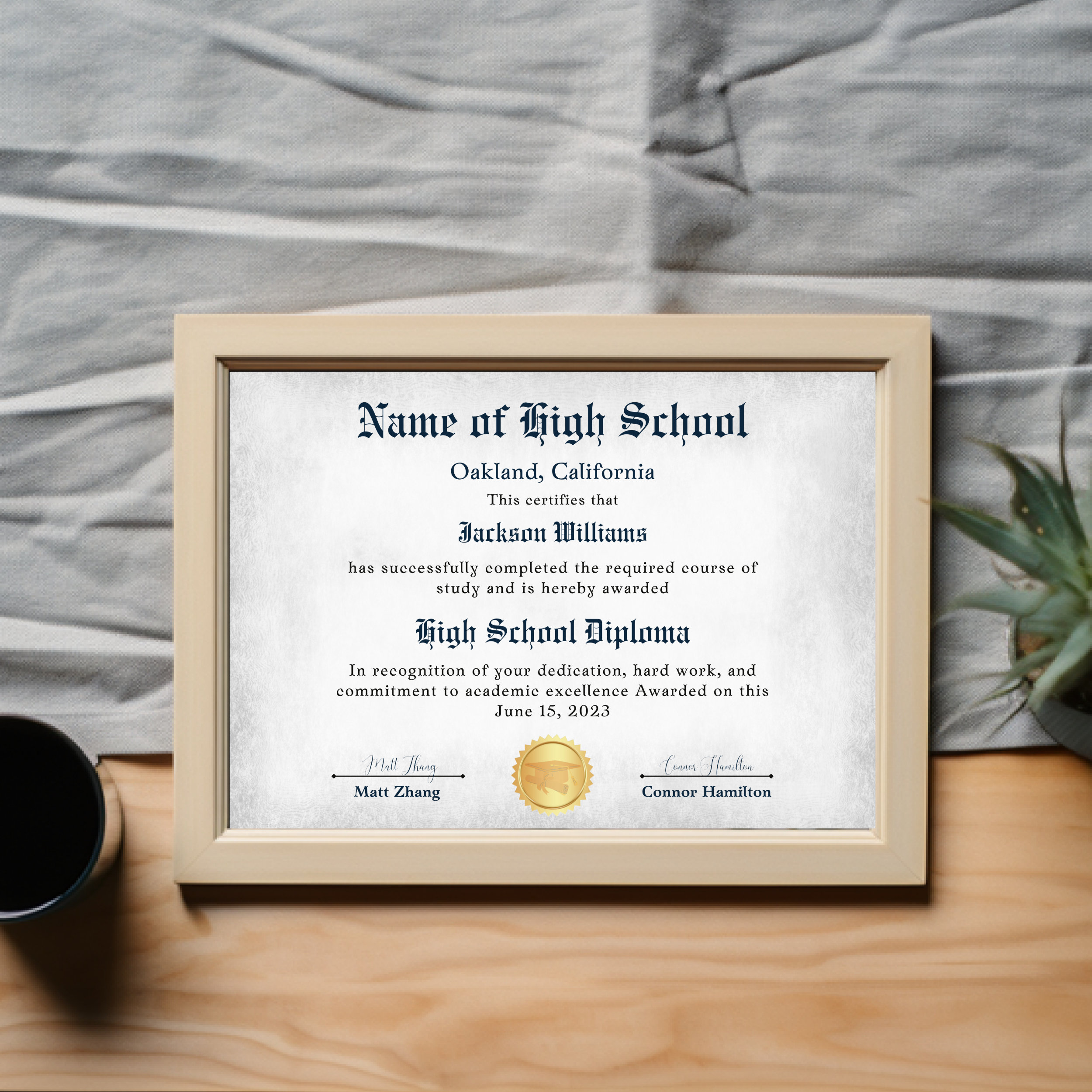 Fake Diploma Template, High School Diploma Templates, Customizable ...