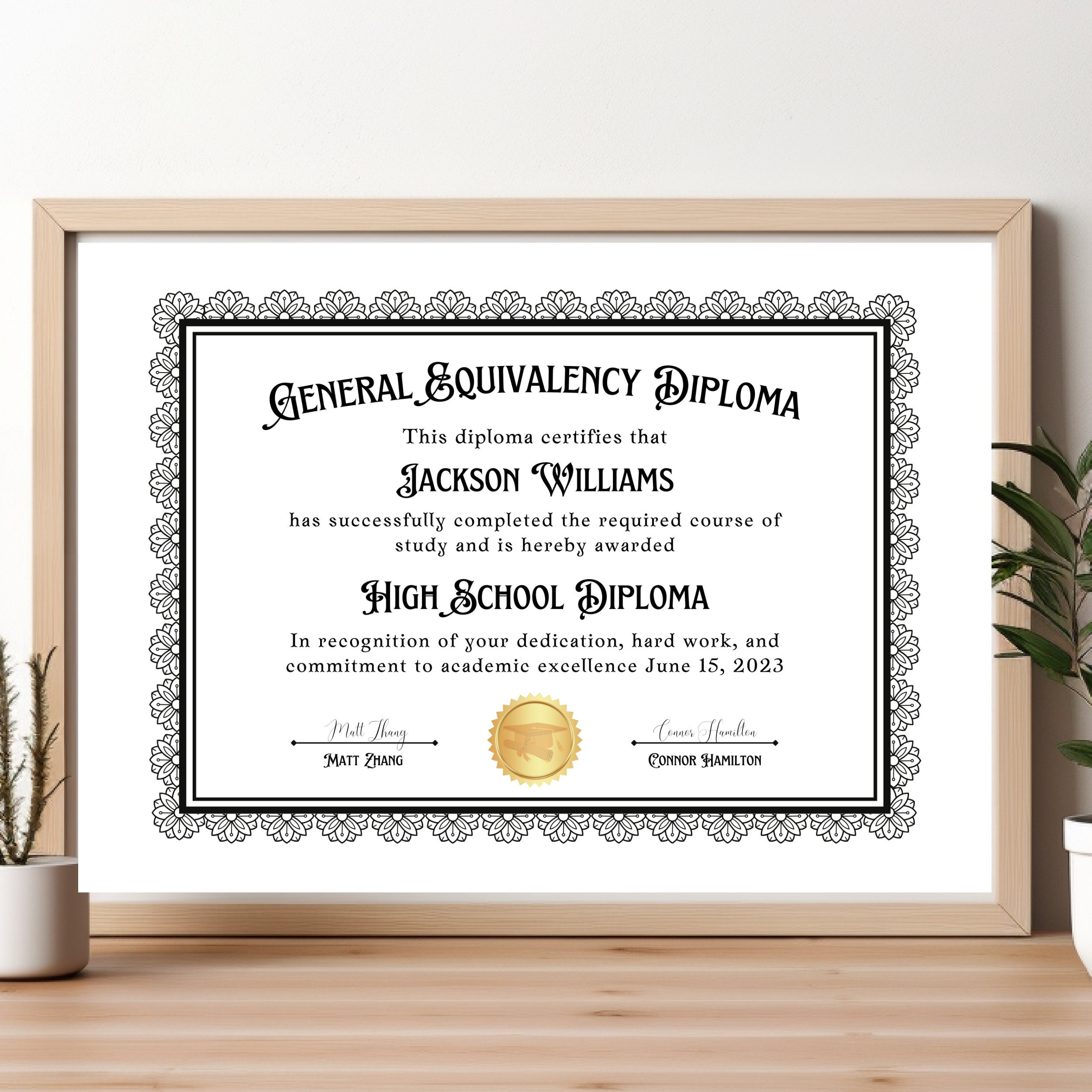 High School Diploma Editable, Customizable & Printable Canva Editable ...