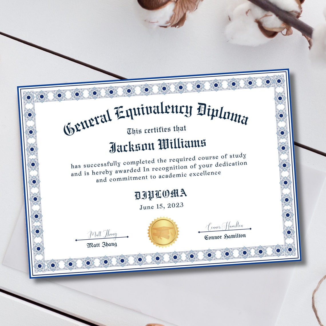 Fake Diploma Certificate Template, High School Diploma Templates ...