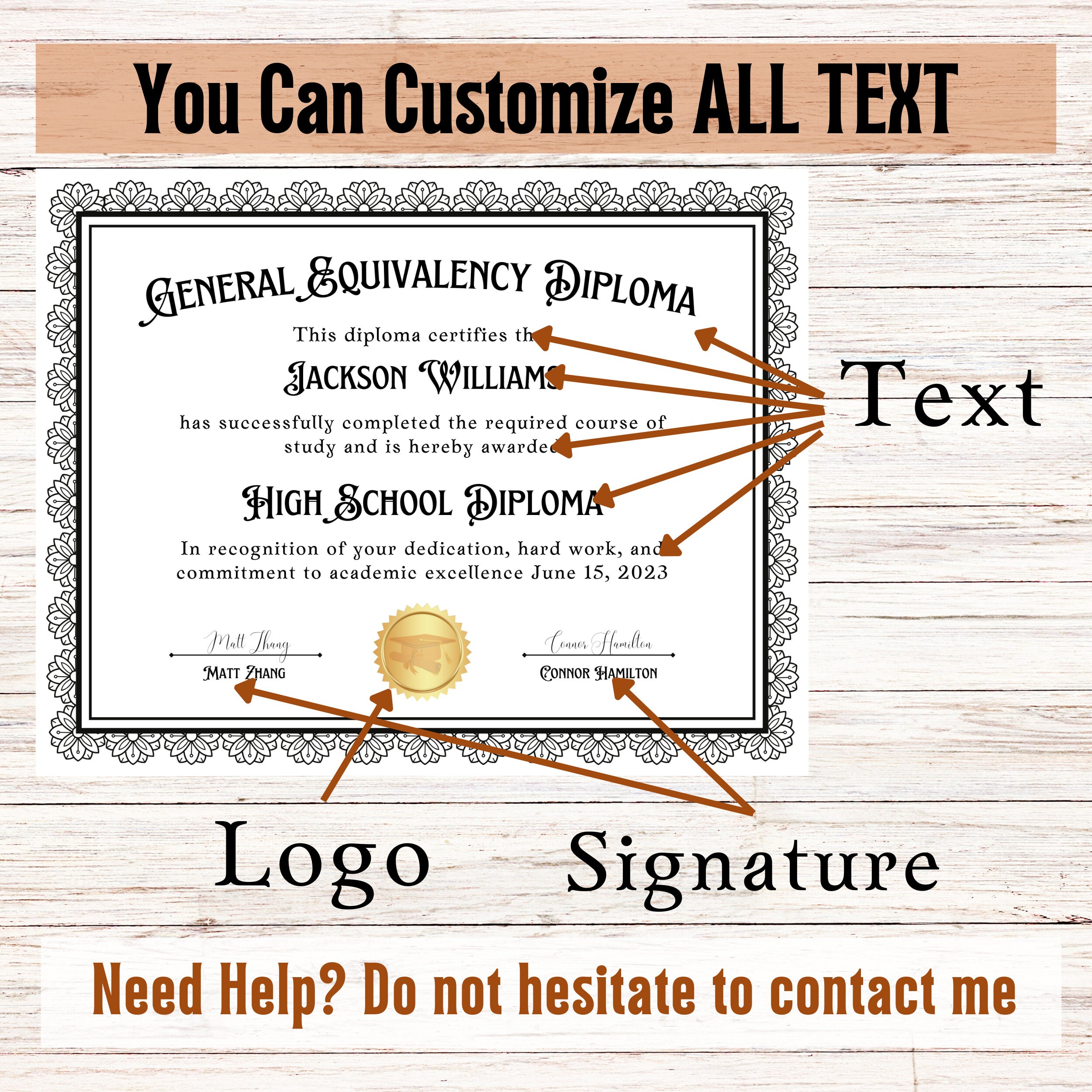 High School Diploma Editable, Customizable & Printable Canva Editable ...