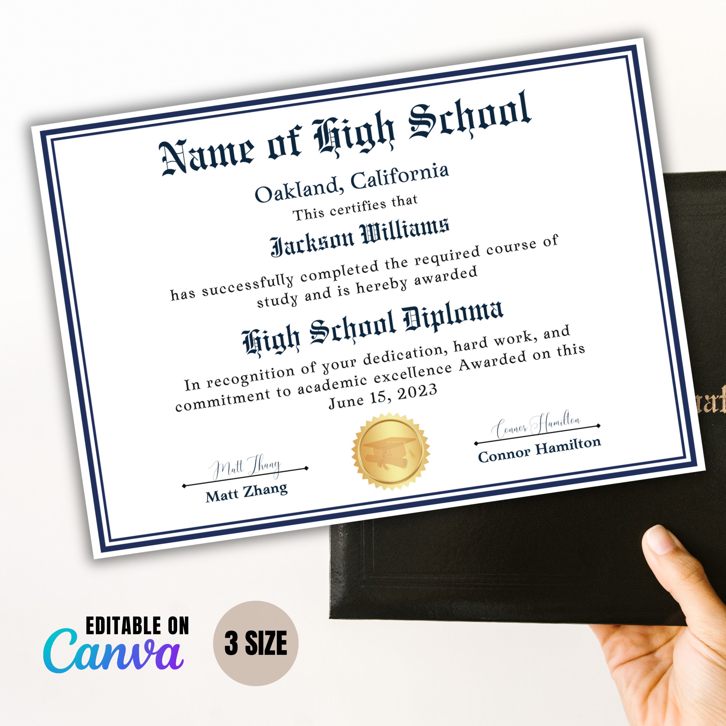 Homeschool Diploma Template Editable Fake Diploma Template - Etsy