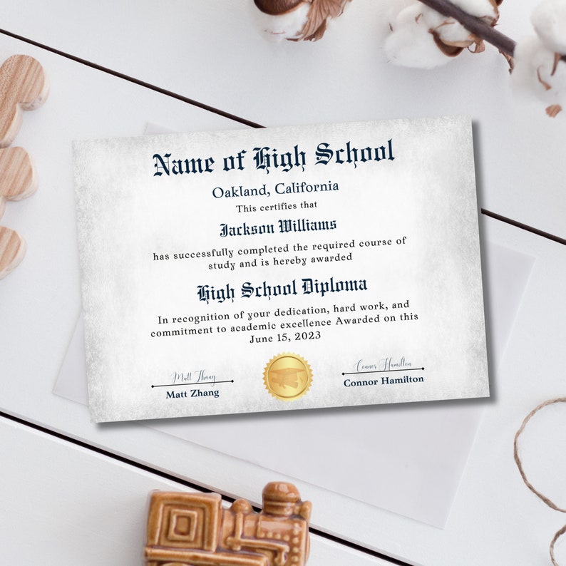 Fake Diploma Template, High School Diploma Templates, Customizable ...
