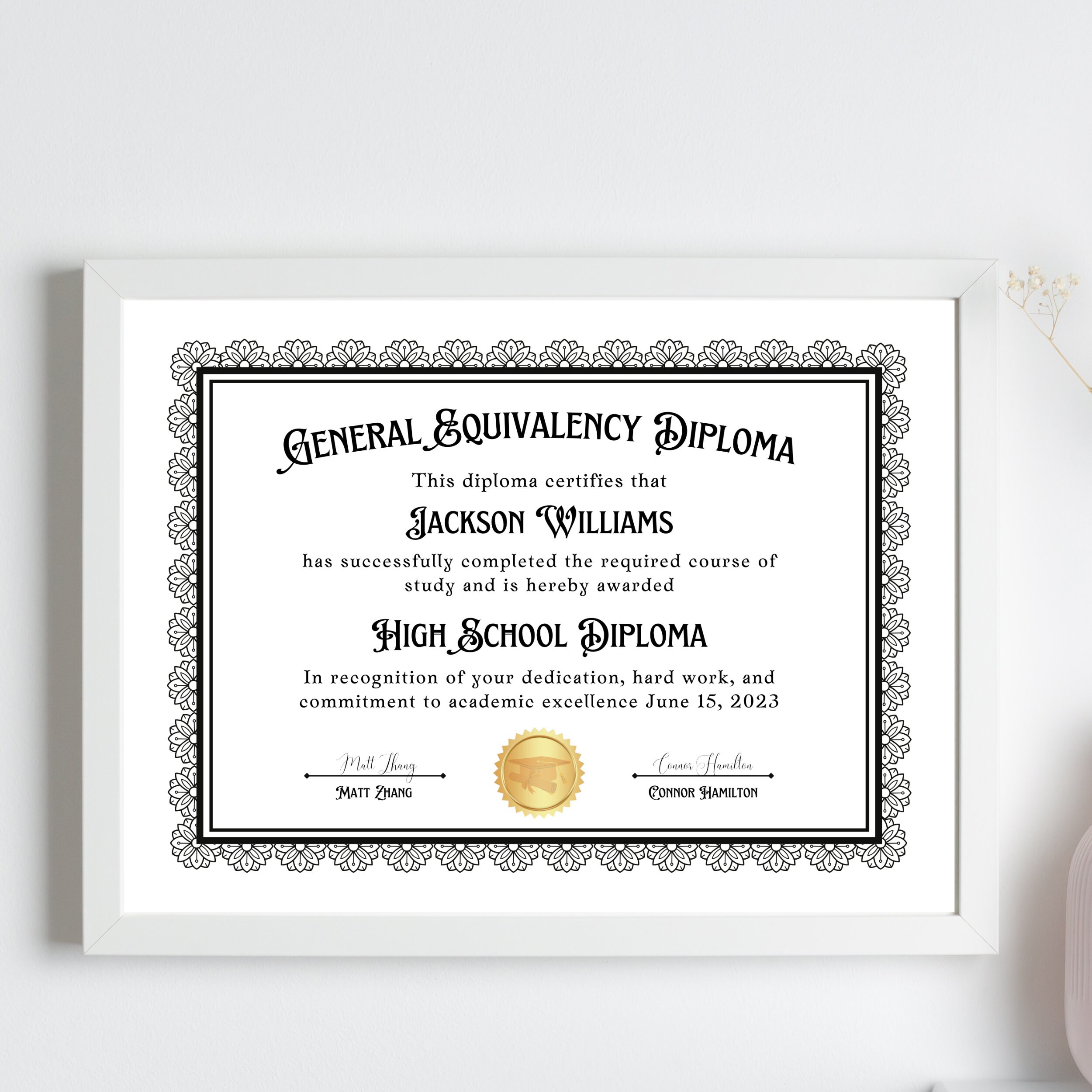 High School Diploma Editable, Customizable & Printable Canva Editable ...