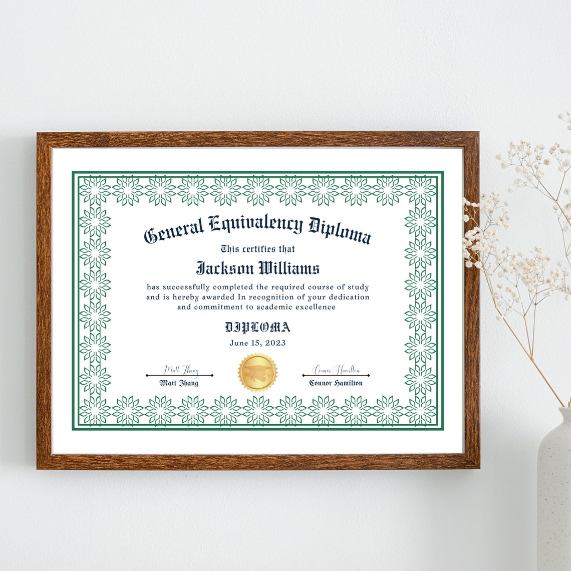 EDITABLE GED Certificate Template, High School Diploma Templates ...