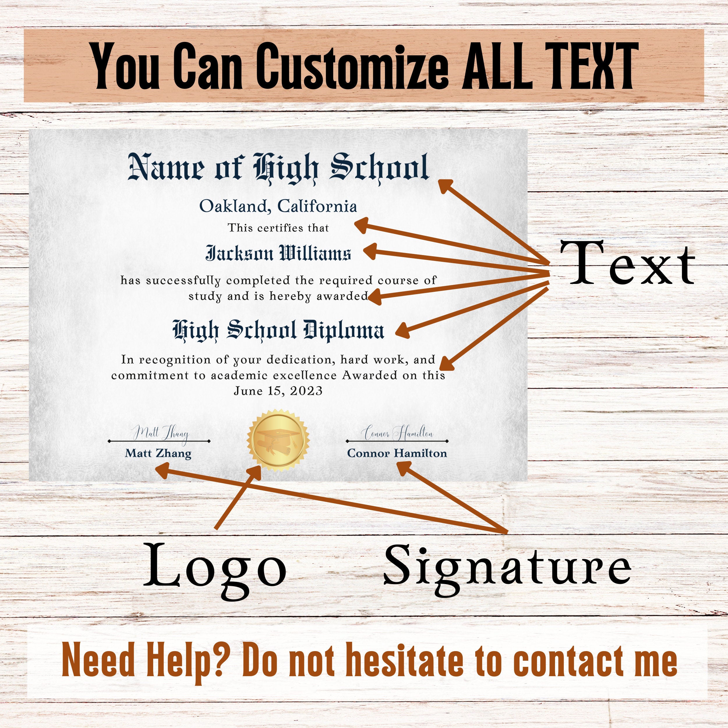 Fake Diploma Template, High School Diploma Templates, Customizable ...