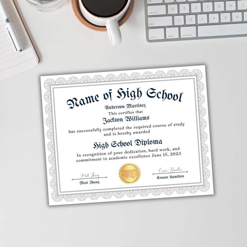 General Education Diploma, Customizable & Printable Canva Editable ...