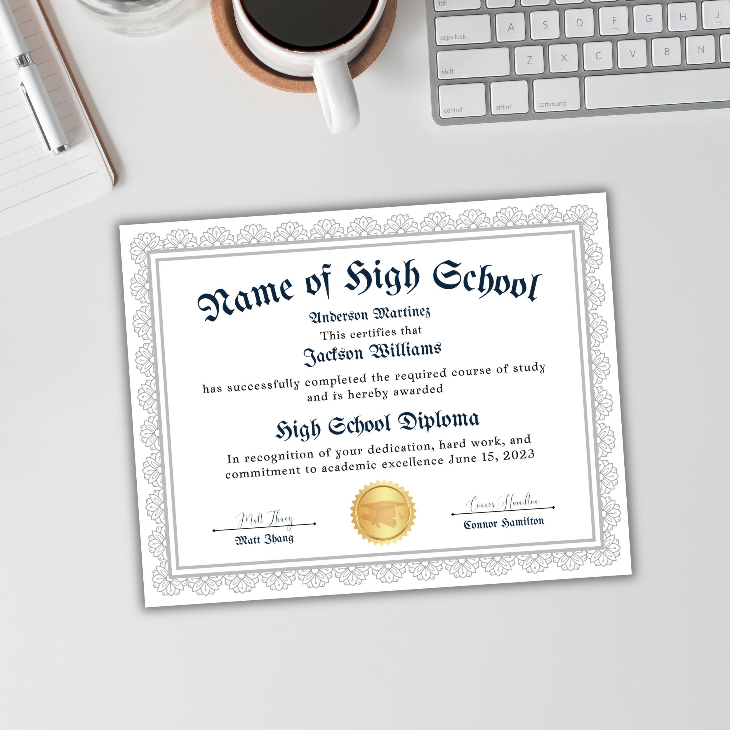 General Education Diploma, Customizable & Printable Canva Editable ...