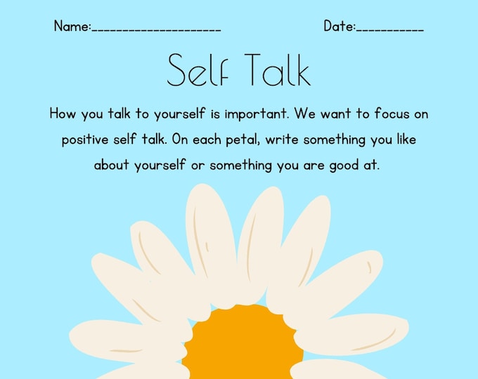 Positive Self Talk Worksheet - Etsy