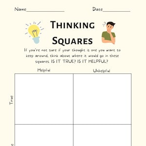 Thinking Squares Worksheet - Etsy