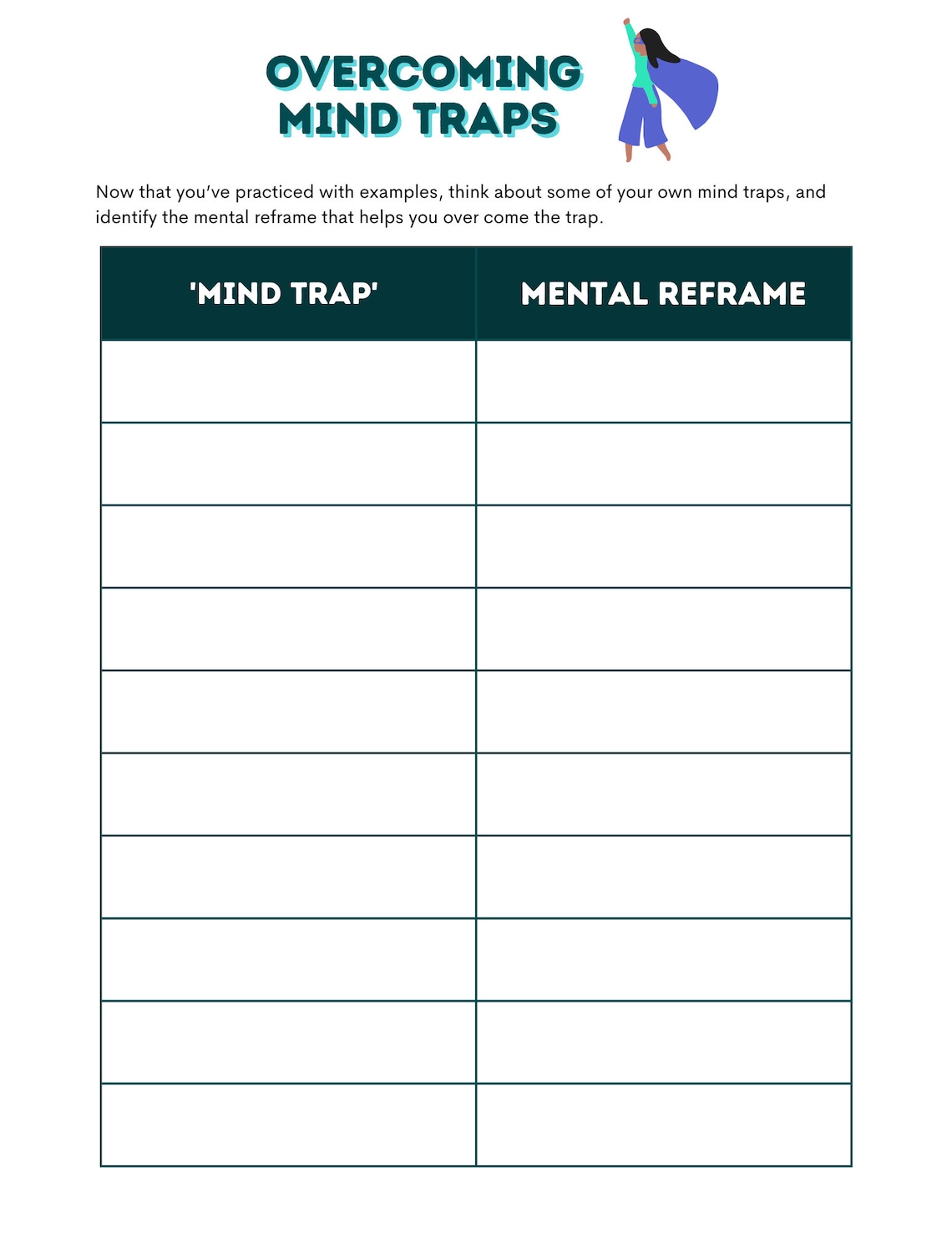 Thinking Traps Worksheet - Etsy