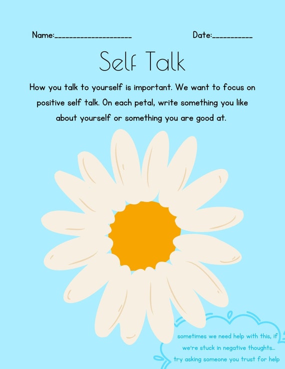 Positive Self Talk Worksheets 40 Activities To Promote Social