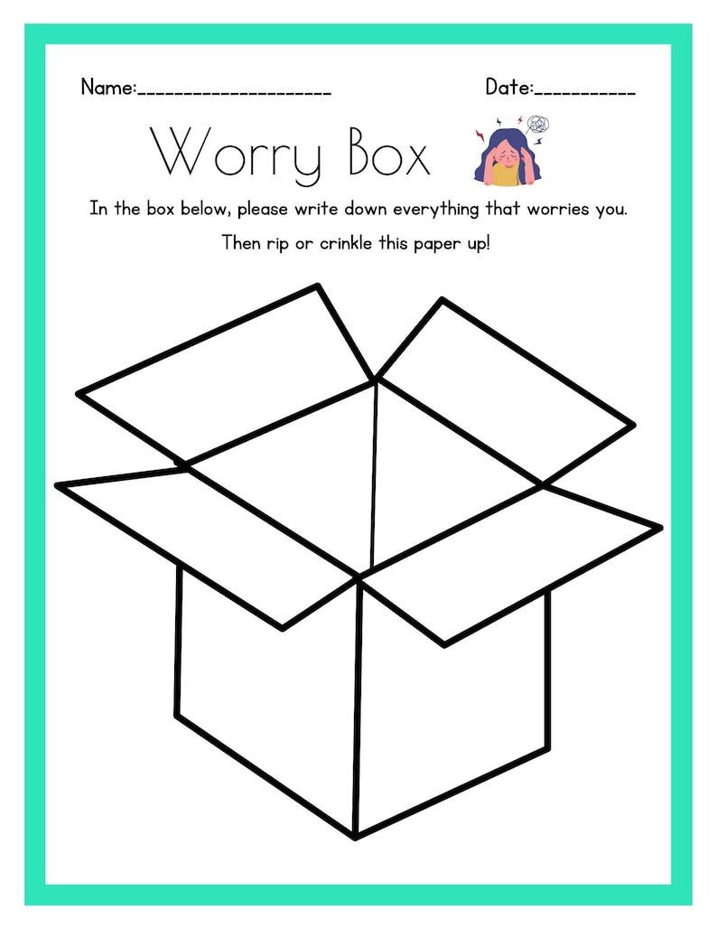 Worry Box (worry Release Worksheet) - Etsy