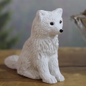 Hand Carved Wooden Arctic Fox Figurine - Etsy