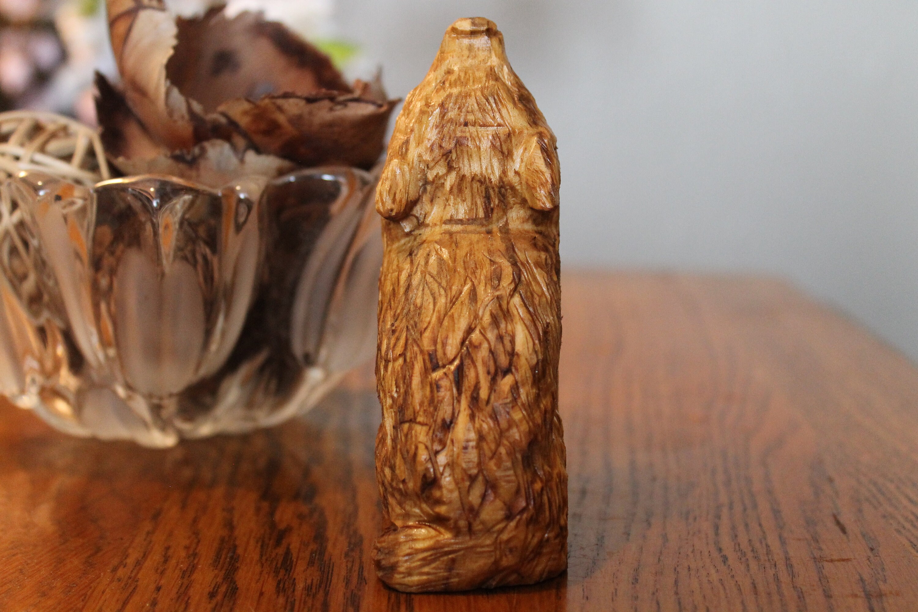 Hand Carved Wooden Howling Wolf Figurine - Etsy