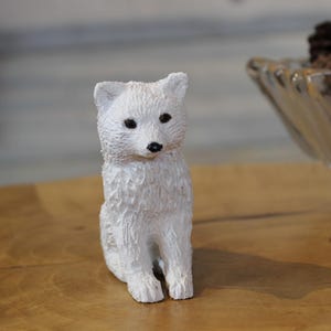 Hand Carved Wooden Arctic Fox Figurine - Etsy