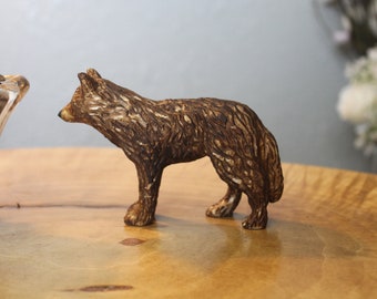 Hand Carved Wooden Howling Wolf Figurine - Etsy