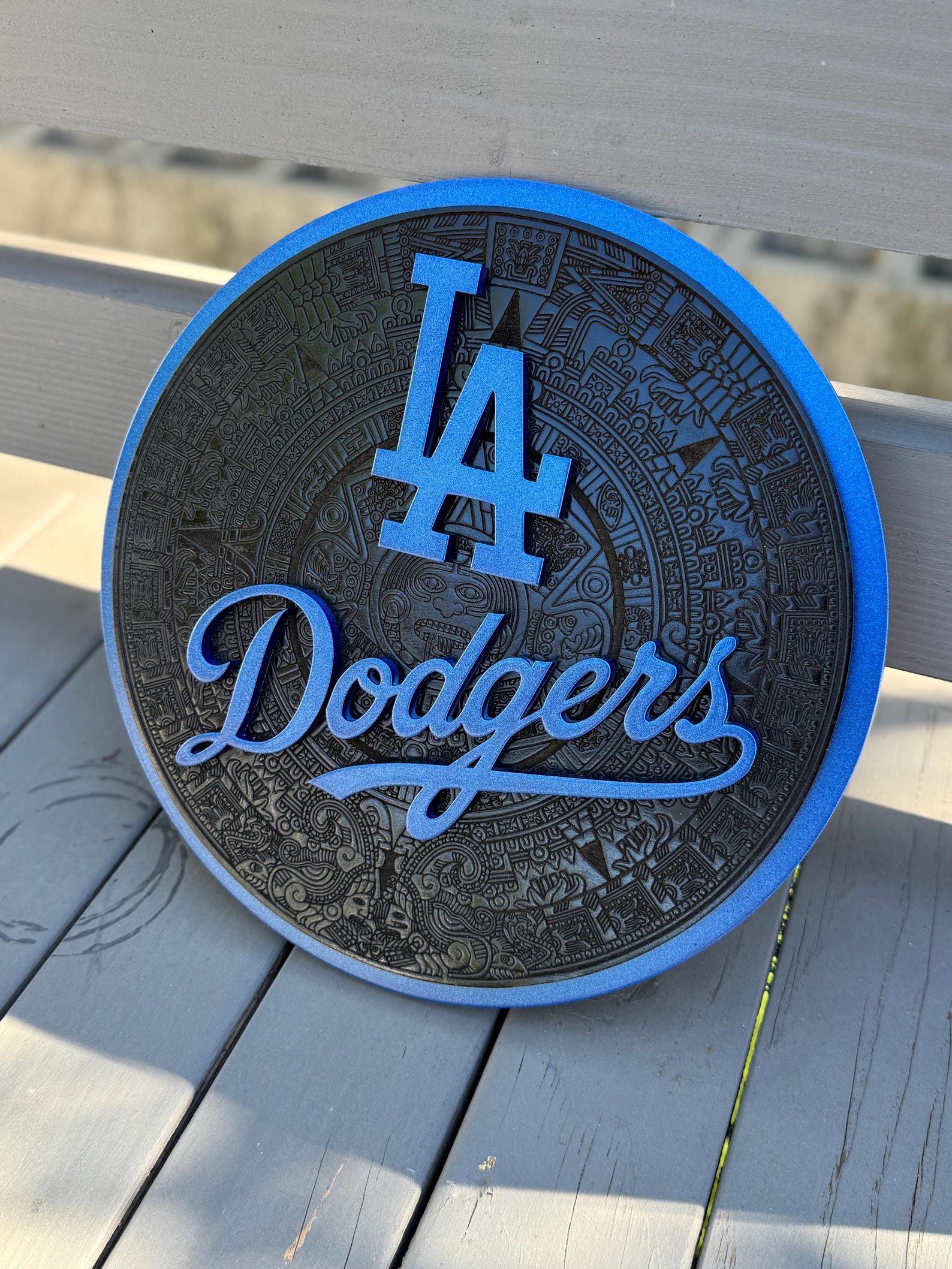 12” LA Dodger’s Logo on Aztec Calendar - Etsy