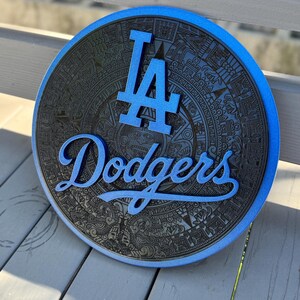 12” LA Dodger’s Logo on Aztec Calendar - Etsy