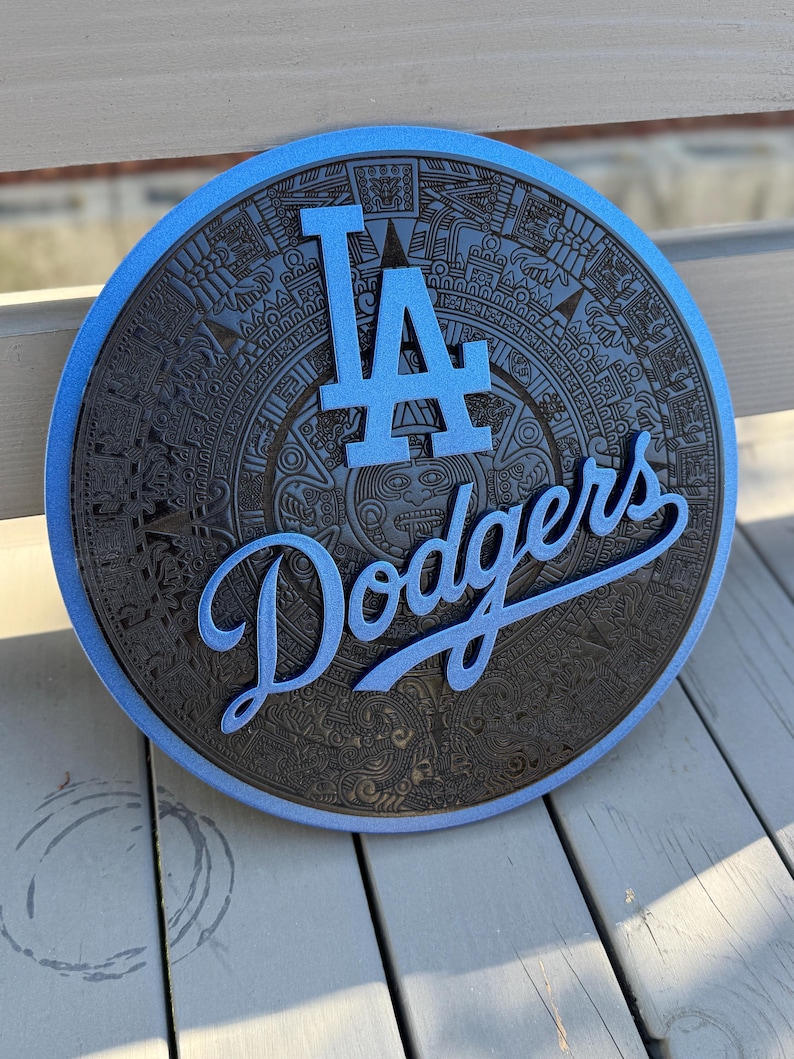 12” LA Dodger’s Logo on Aztec Calendar - Etsy