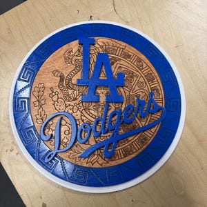 12” LA Dodger’s Logo on Aztec Calendar and Mexican Eagle - Etsy