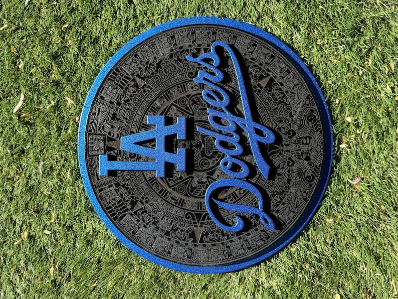 12” LA Dodger’s Logo on Aztec Calendar - Etsy
