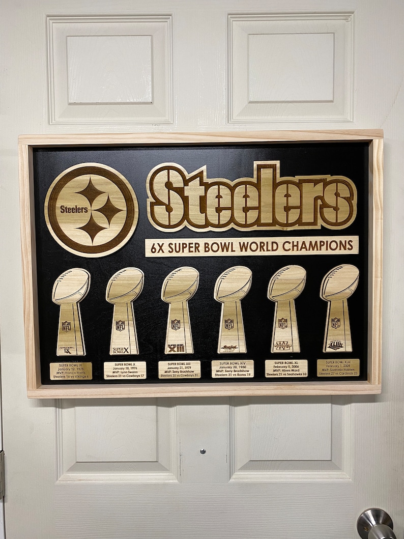 Pittsburgh Steelers Super Bowl Trophy Sign - Etsy