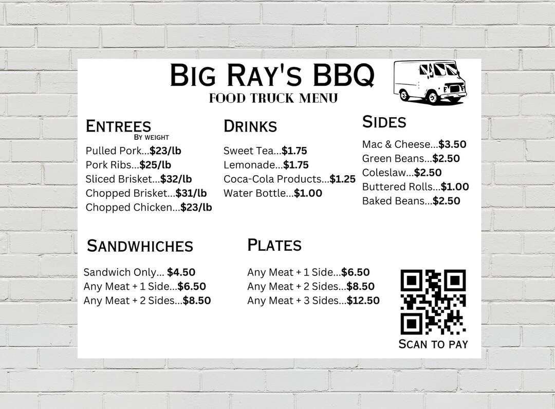 Food Menu Food Truck Menu Food Truck Menu Template Food Truck Menu ...