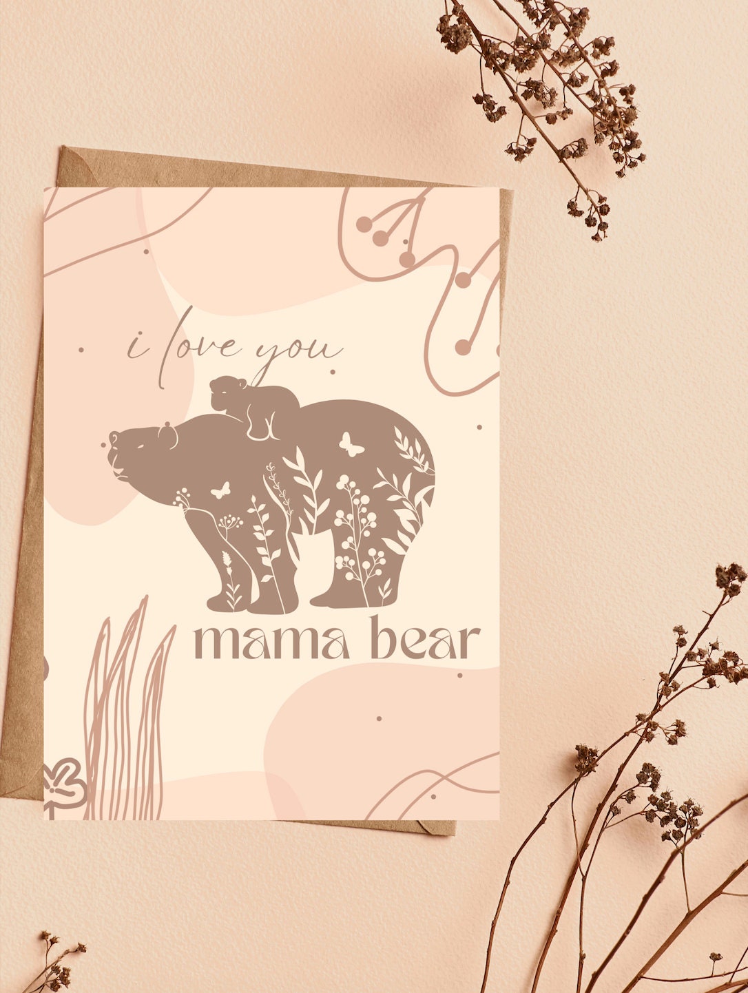 Mama Bear Card Love You Mama Bear Card Mothers Day Card Birthday Card ...