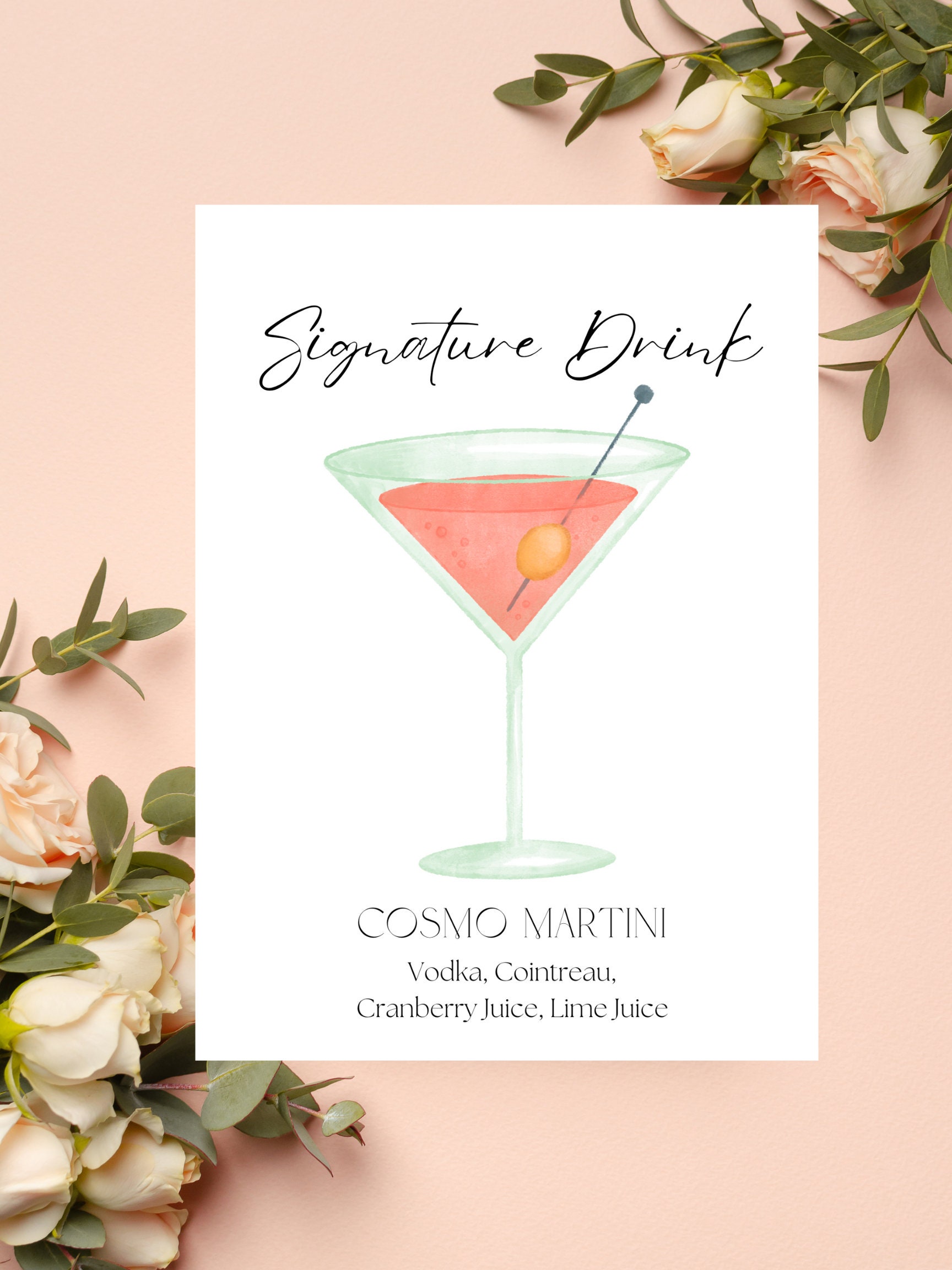 Signature Drink Template Printable Signature Drink Sign Signature Drink ...
