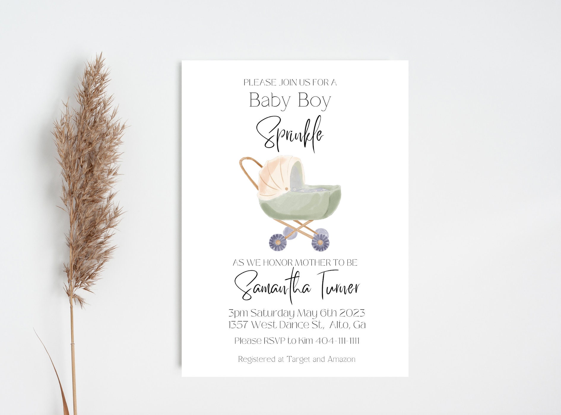 Baby Boy Sprinkle Invitation Boho Baby Sprinkle Invite Template Baby ...