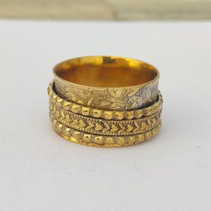 Brass Spinner Ring, Solid Brass Woman Ring, Meditation Ring, Handmade ...