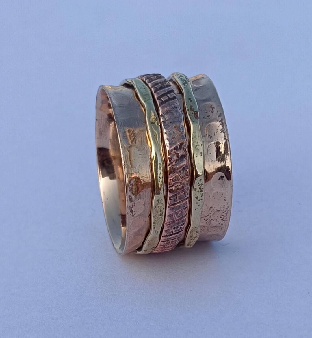 Handmade Solid Copper Spinner Ring, Meditation Thumb Ring - Etsy