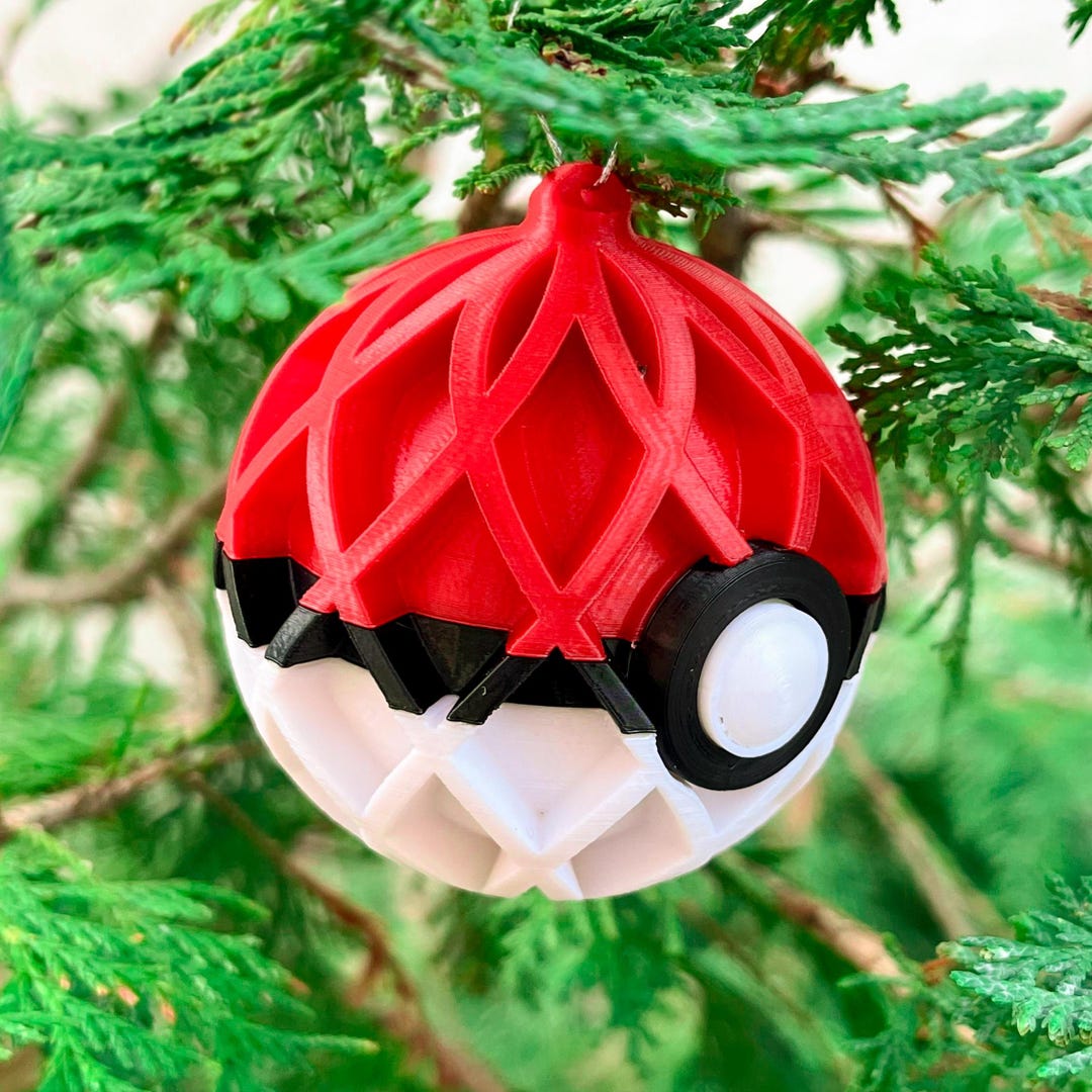 Pokeball Christmas Ball - Christmas Tree Decorations - Etsy