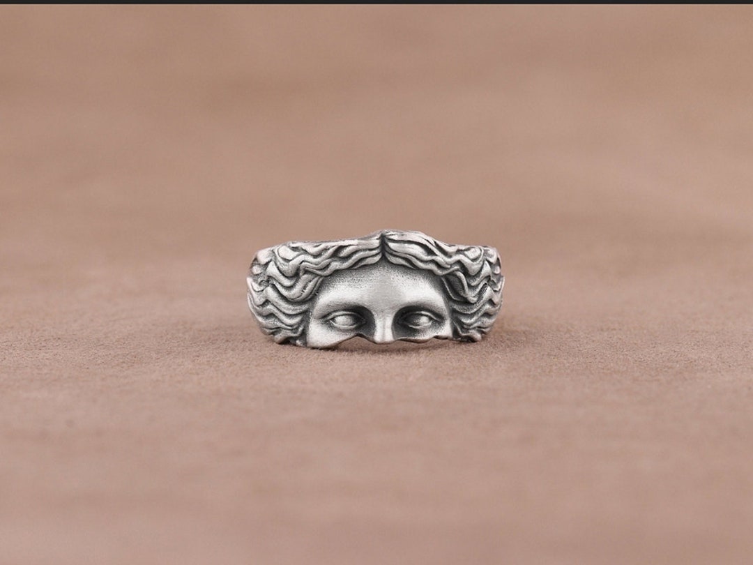 Eyes of Roman Goddess, Face of Aphrodite Pinky Ring, Venus Pinky Ring ...