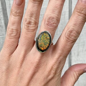 Beautiful Multi Fire Opal Sterling Silver Ring Handmade - Etsy
