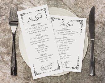 Downloadable 4x9 Menu - Etsy