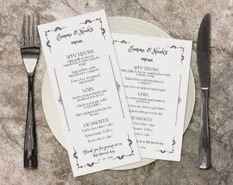 Downloadable 4x9 Menu - Etsy