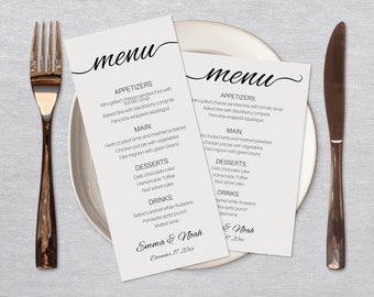 Downloadable 4x9 Menu - Etsy